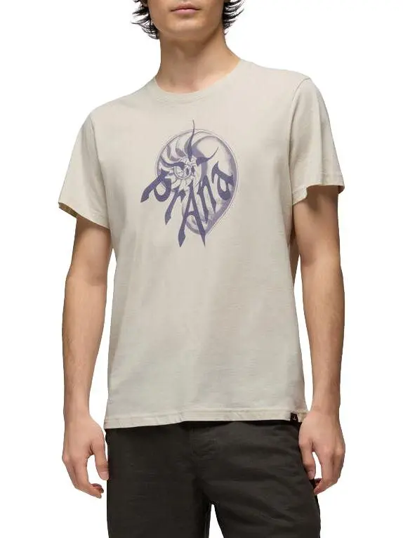 Prana Heritage Nautilus Organic Cotton Graphic T-shirt - Beach Pebble