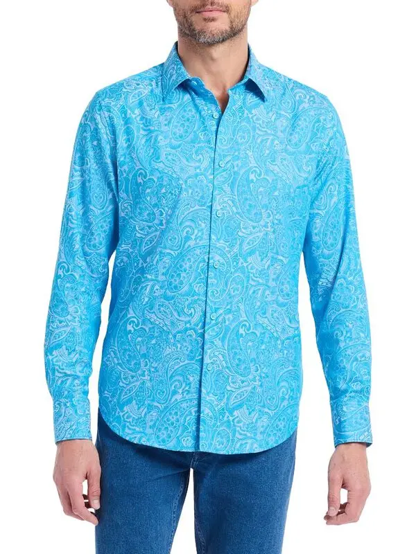 Robert Graham Hudson Floral Print Button-up Shirt - Blue