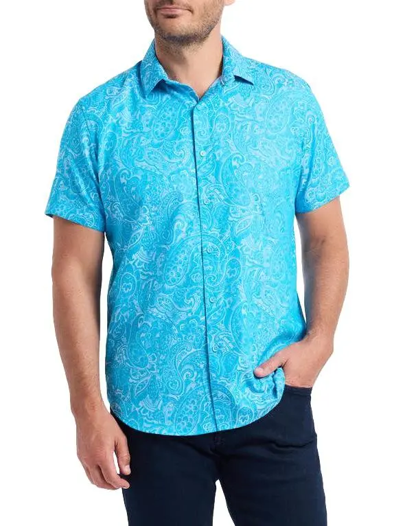 Robert Graham Hudson Short Sleeve Button-up Shirt - Blue