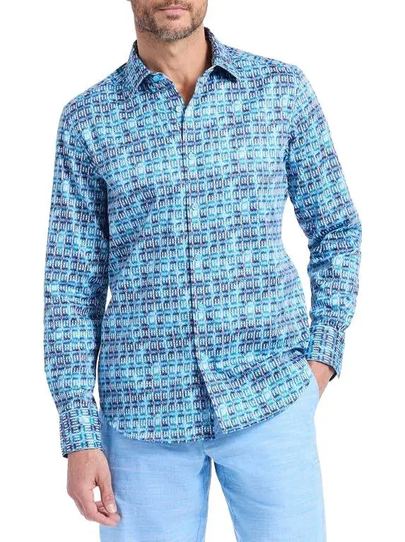 Robert Graham Westmoreland Cotton Button-up Shirt - Blue