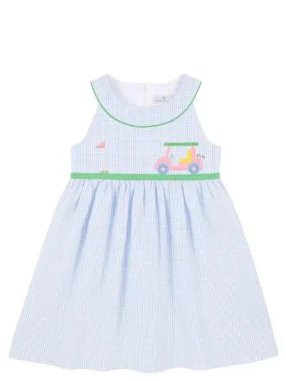 FLORENCE EISEMAN Check Seersucker Dress With Appliqu - Blue/white
