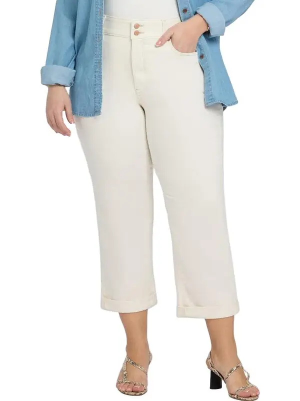 NYDJ Bailey High-waist Crop Straight-leg Jeans - Vintage White