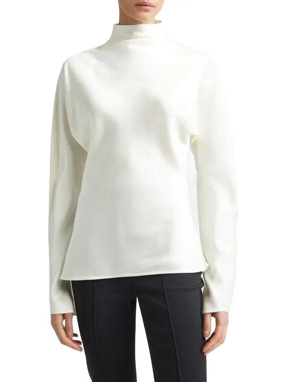 RÓHE Long Sleeve Satin Top - Cream
