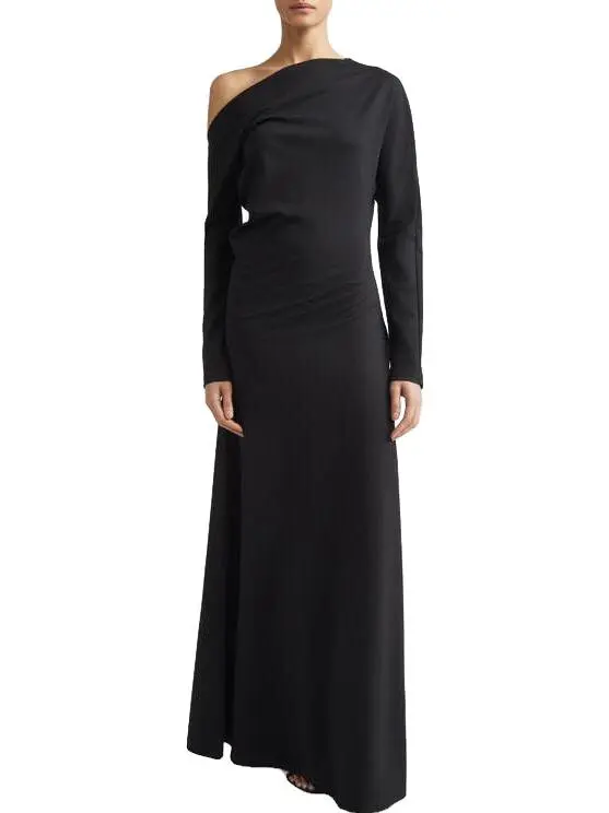RÓHE One-shoulder Jersey Maxi Dress - Black