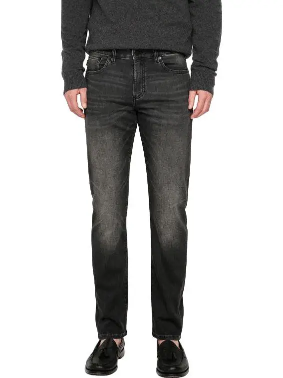 DL1961 Russell Slim Straight Leg Jeans - Washed Black Knit