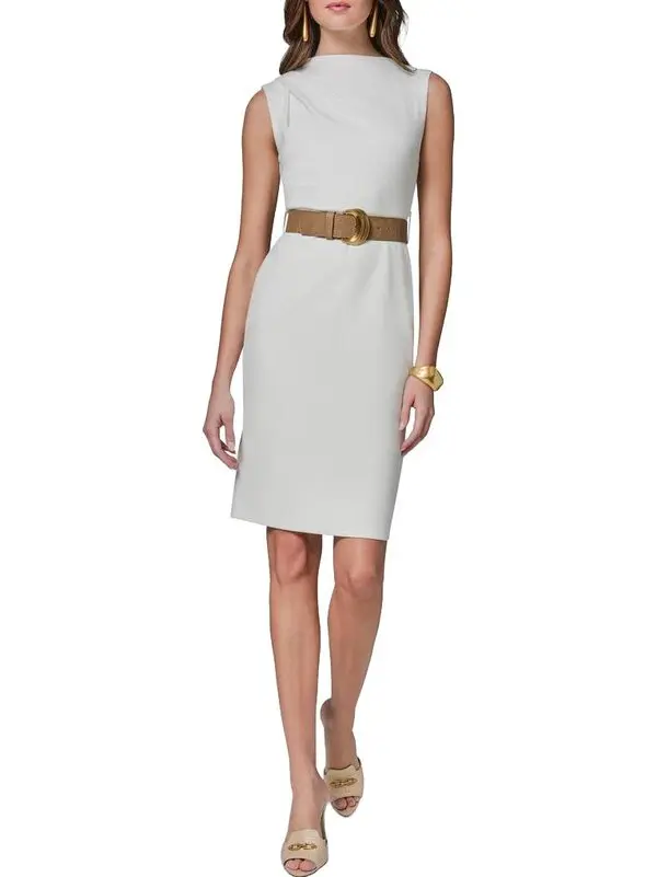 Donna Karan New York Sleeveless Sheath Dress - Cream