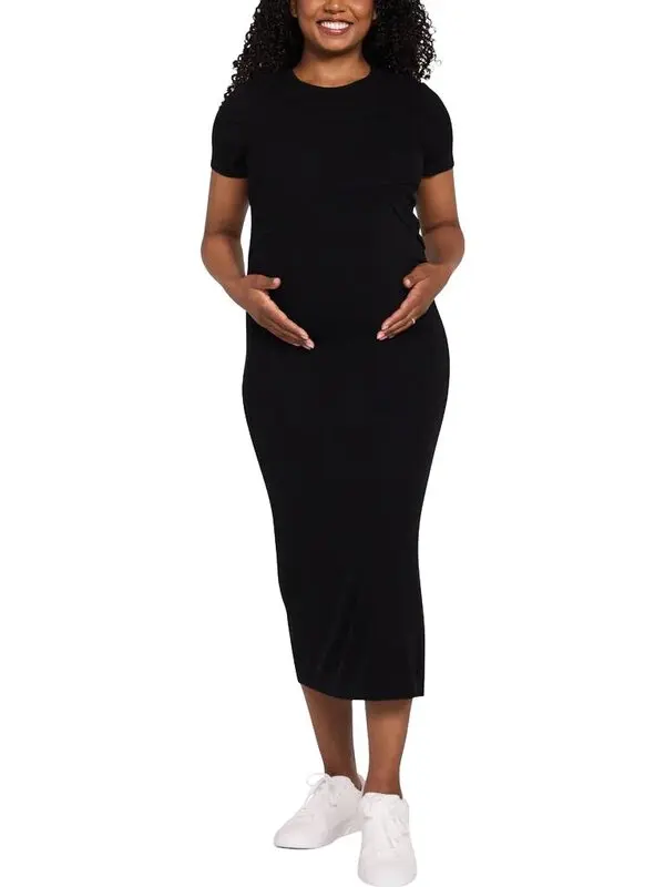 Motherhood Maternity Nursing Midi Dress - Black