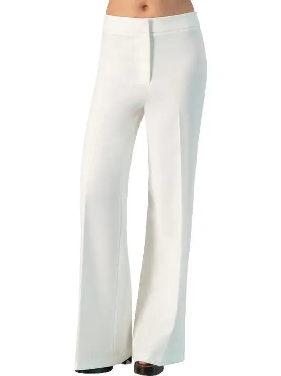 IVONNE Wide Leg Straight Pants - Ivory
