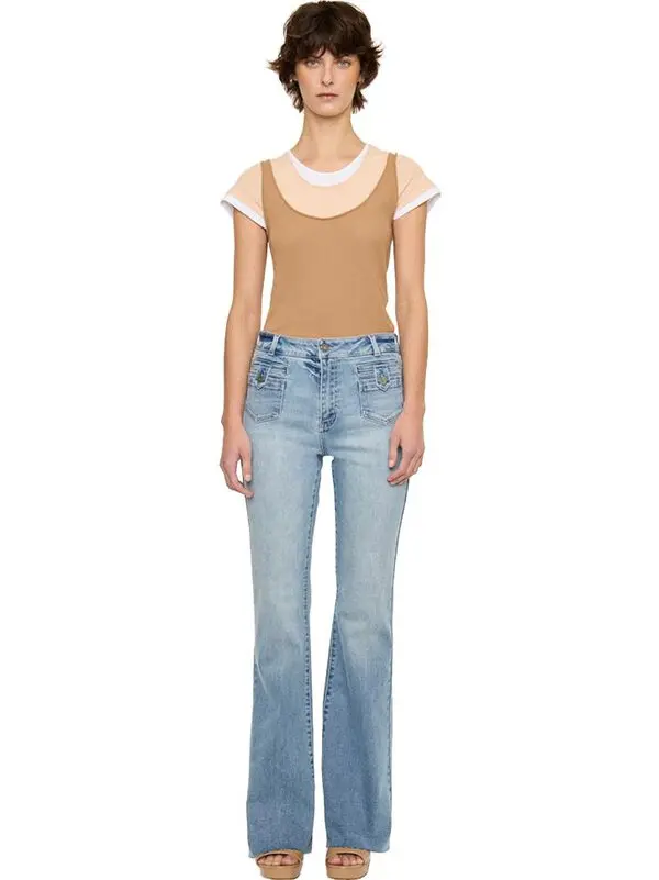 KANCAN High-rise Flare Jeans - Medium Light Wash