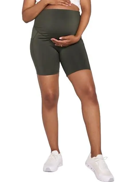 Motherhood Maternity Active Pocket Maternity Biker Short 6 1/2 - Deep Depths