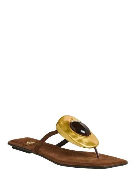 Jeffrey Campbell Bazaar Flip Flop - Brown Suede Combo