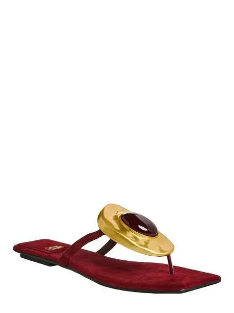 Jeffrey Campbell Bazaar Flip Flop - Wine Suede Combo