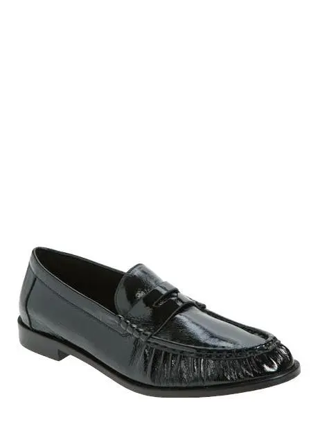 Jeffrey Campbell Stallone Penny Loafer - Black Crinkle Patent