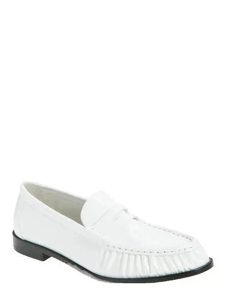 Jeffrey Campbell Stallone Penny Loafer - White Crinkle Patent