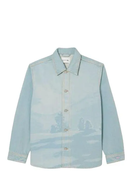 Lacoste Oversize Button-up Denim Shirt - Mku Washed Bleach