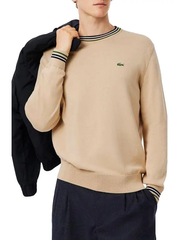 Lacoste Classic Fit Striped Sweater - Viennese/navy Blue