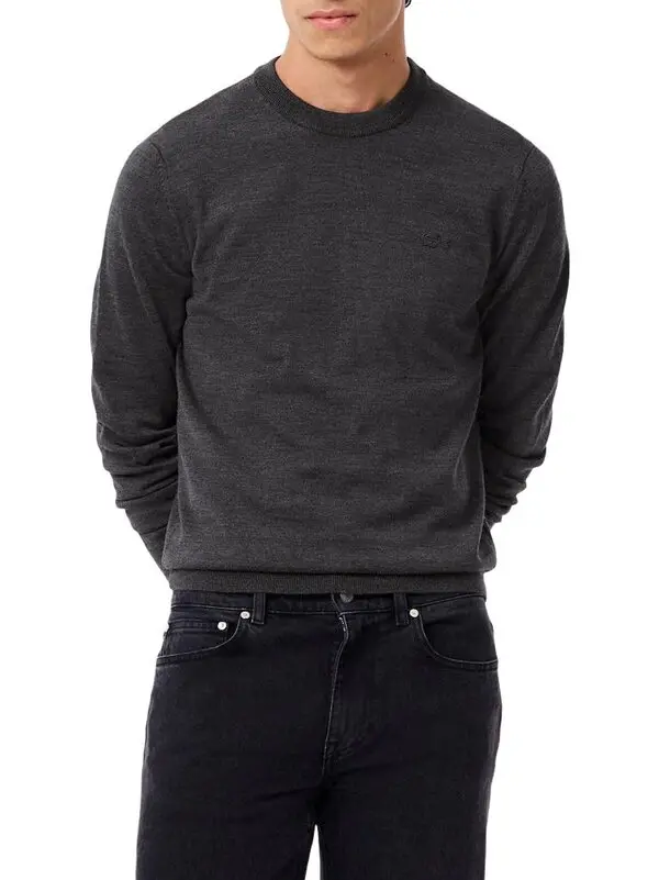 Lacoste Merino Wool Crewneck Sweater - Pitch Chine