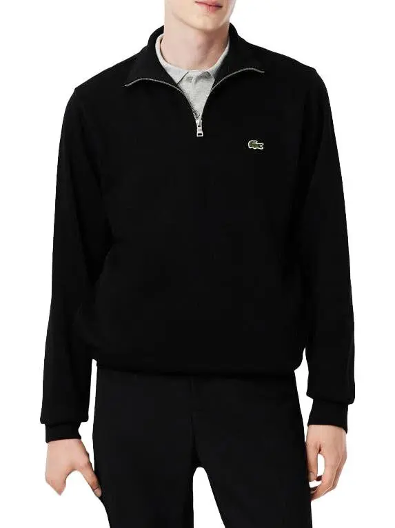 Lacoste Classic Fit Core Quarter Zip Pullover - Black