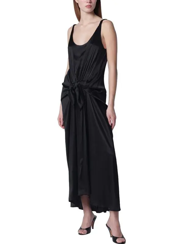 JW Anderson Silk Maxi Dress With Knotted Detail - Black