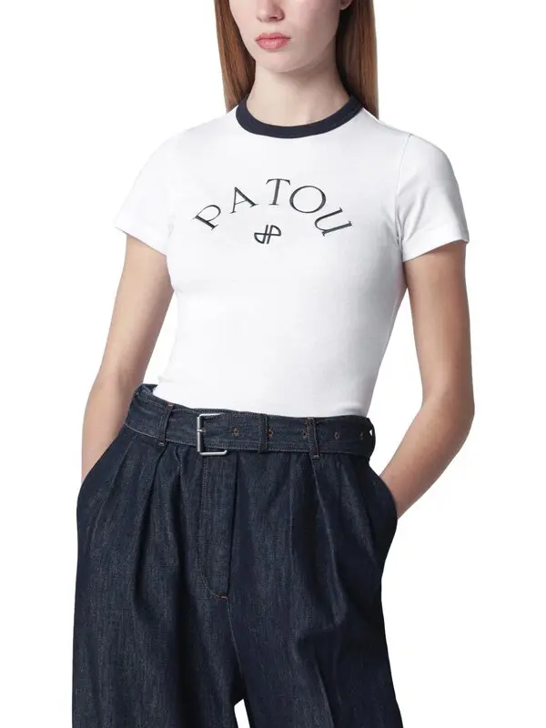 PATOU T-shirt With Embroidered Logo - White