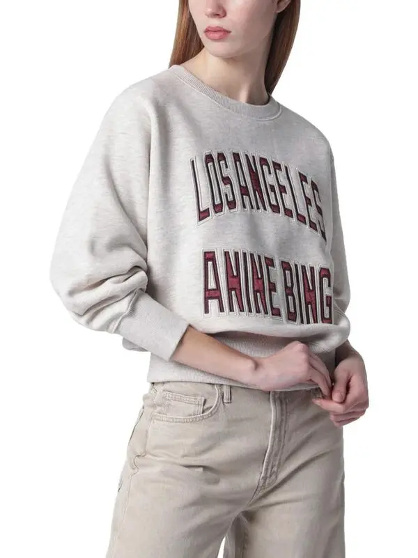 ANINE BING Harry Shrunken La Mélange Sweatshirt - Beige