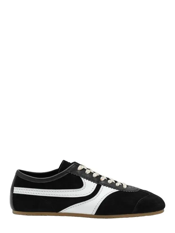 Dries Van Noten Leather And Suede Sneakers - Black