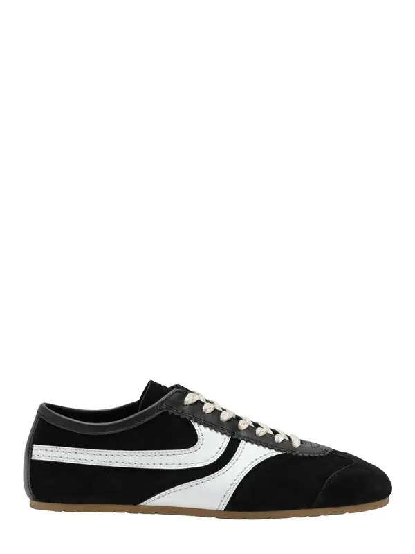 Dries Van Noten Leather And Suede Sneakers - Black