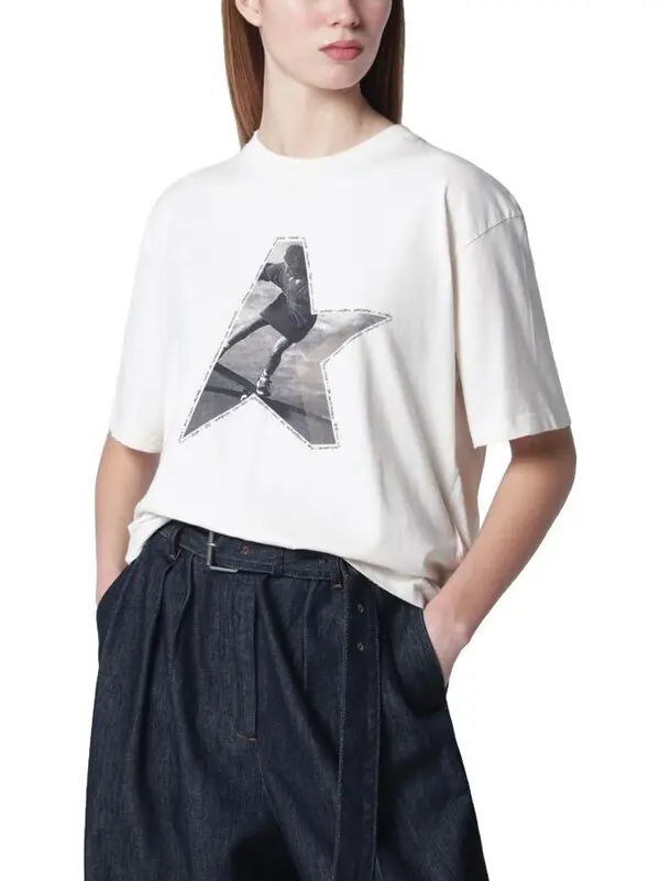 GOLDEN GOOSE T-shirt With Logo Print - White