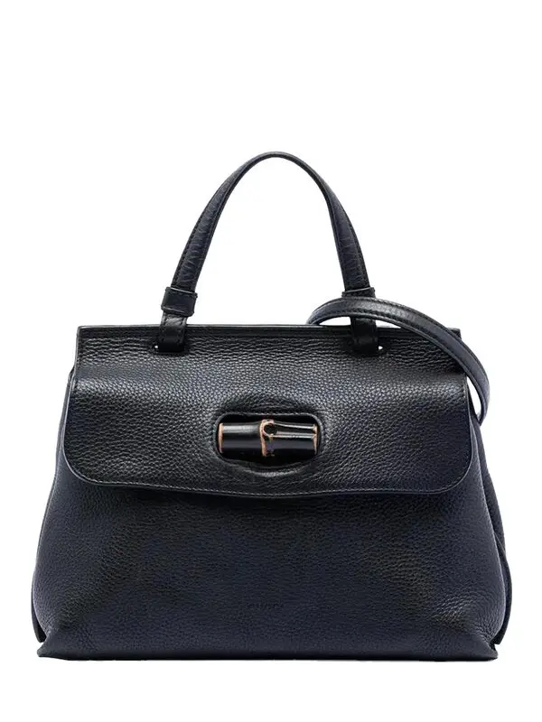Gucci Leather Bamboo Daily Satchel - Black