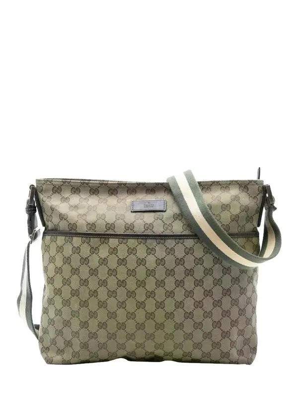 Gucci Gg Canvas Web Crossbody Bag - Brown