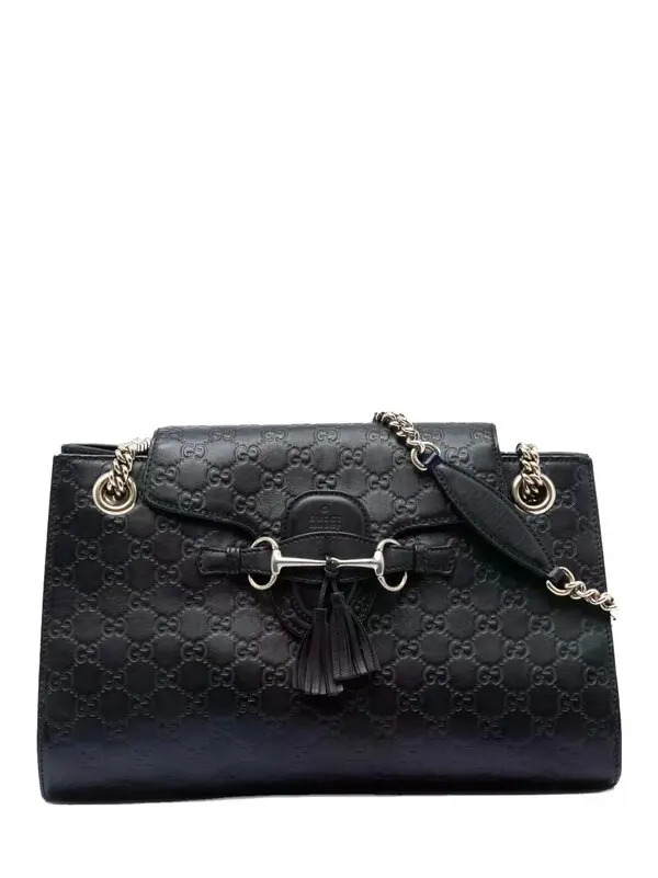 Gucci Large Sissima Emily Shoulder Bag - Black