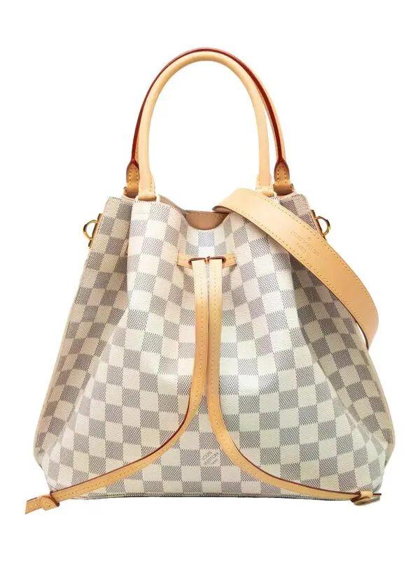 LOUIS VUITTON 2016 Damier Azur Girolata Bucket Bag - White