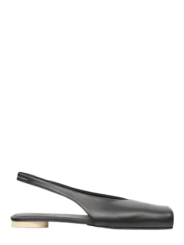 MAISON MARGIELA Square-toe Slingback Flat Pumps - Black