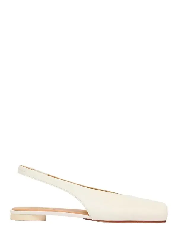 MAISON MARGIELA Square-toe Slingback Flat Pumps - White