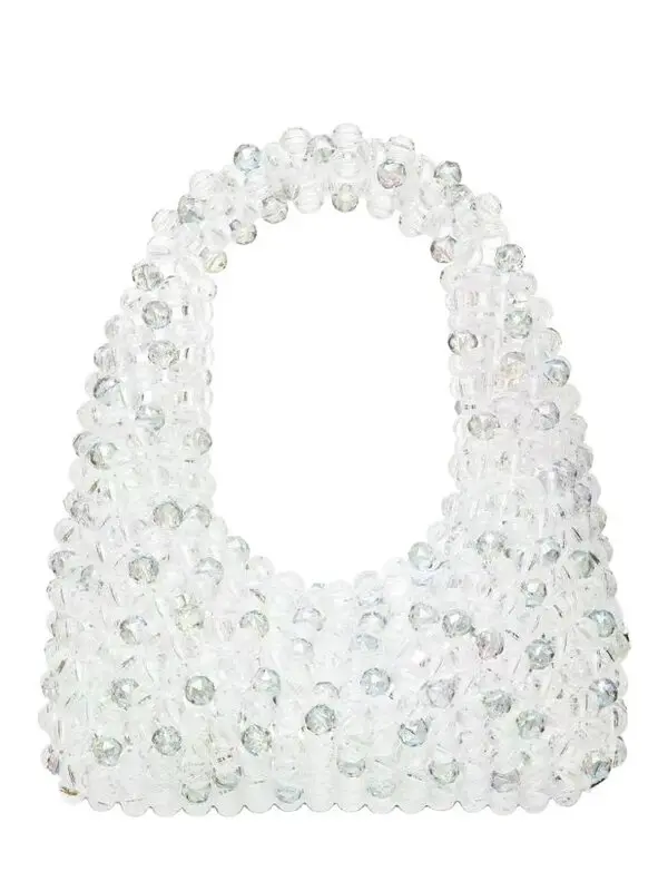 0711 TBILISI Medium Jodie Beaded Clutch - White