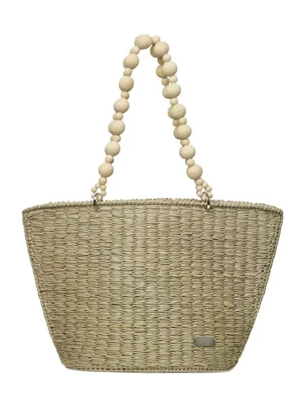 0711 TBILISI Galia Woven Beach Bag - Neutrals