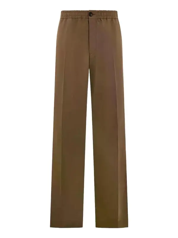 FERRAGAMO Elasticated-waistband Drawstring Trousers - Brown