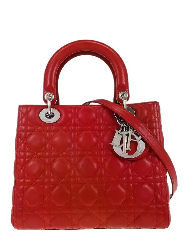Dior 2012 Cannage Lady Tote Bag - Red