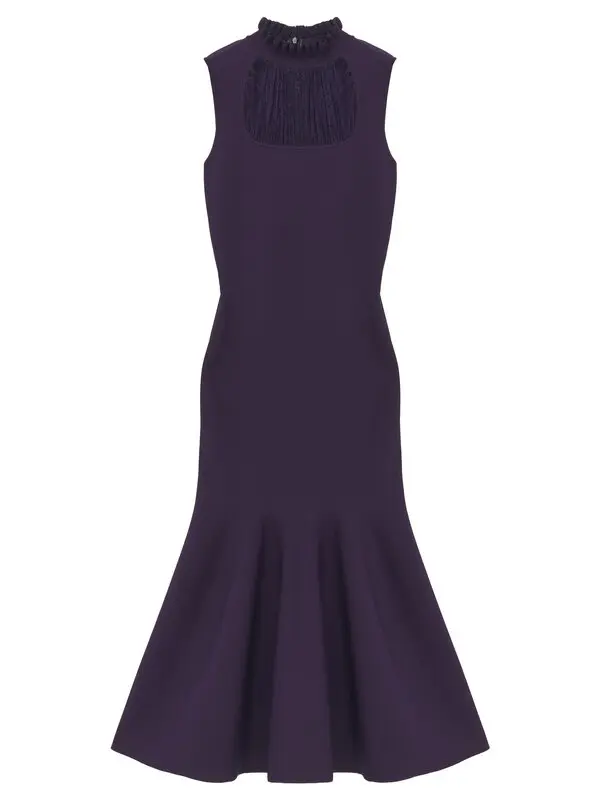 Alexander McQueen Lace Panel Midi Dress - Violet