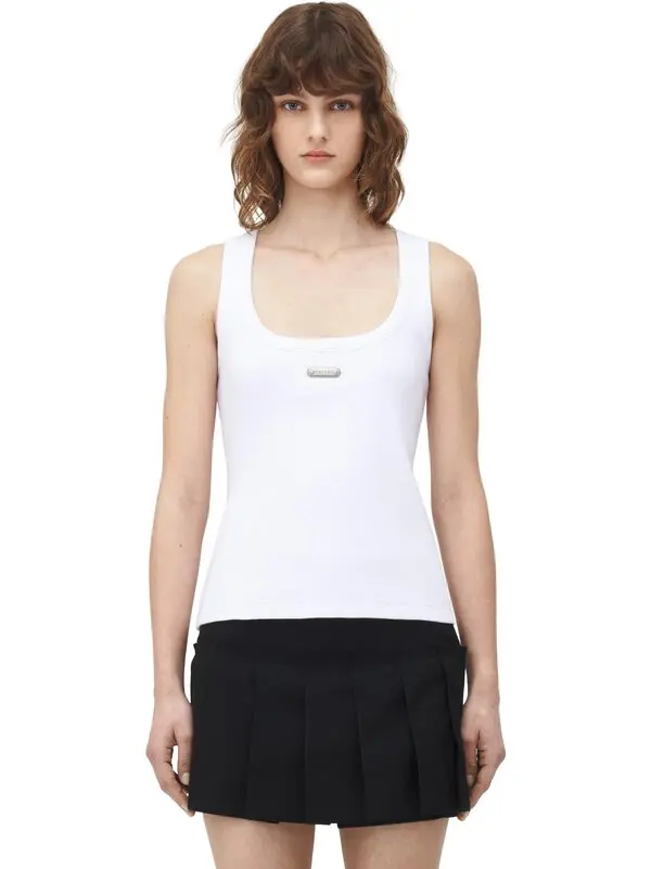 Alexander McQueen Placket Rib Tank Top - Optical White