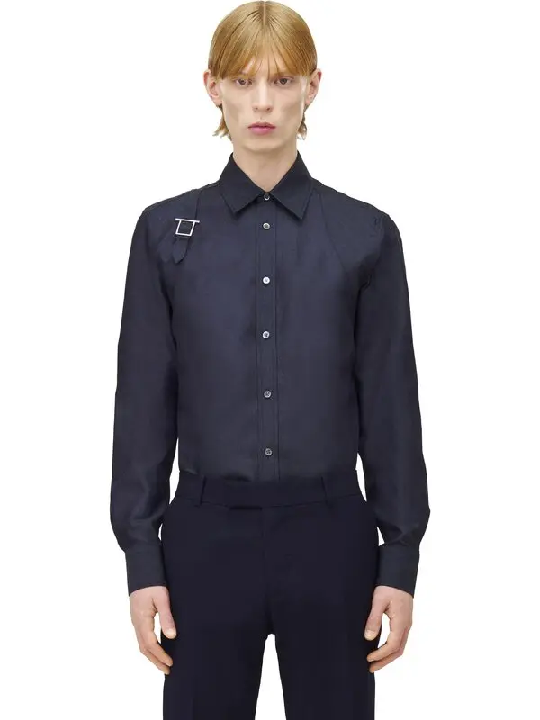 Alexander McQueen T-bar Harness Denim Shirt - Indigo