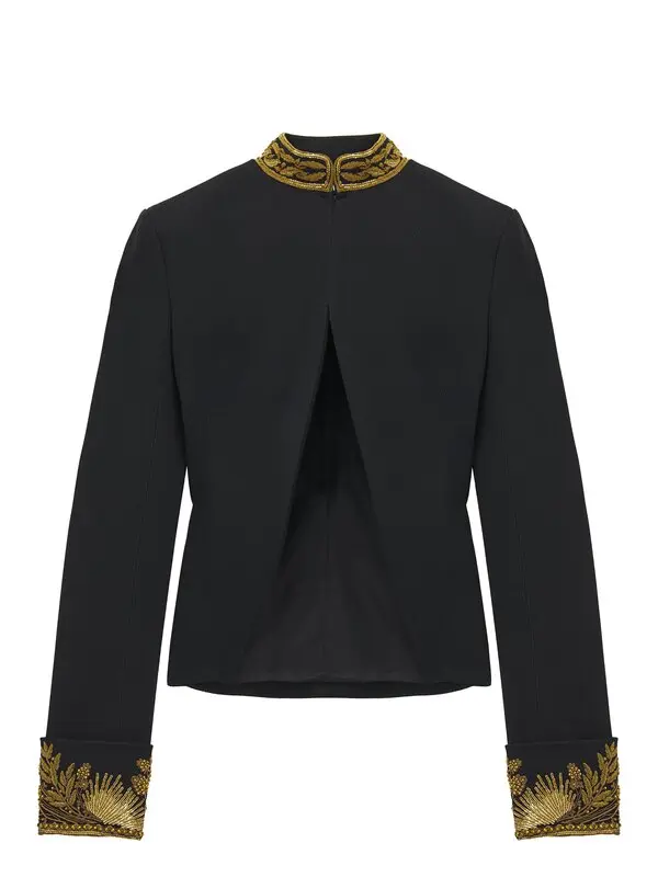 Alexander McQueen Goldwork Embroidered Cutaway Jacket - Black