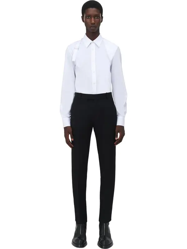 Alexander McQueen Low-waisted Tuxedo Cigarette Trousers - Black
