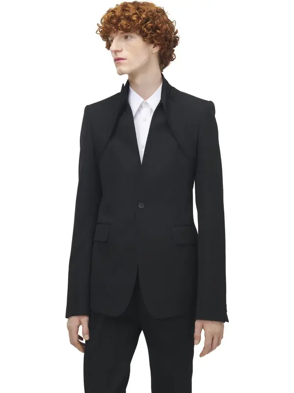 Alexander McQueen Reverse Lapel Single-breasted Jacket - Black