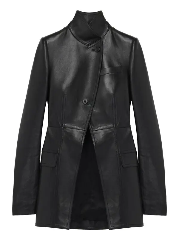 Alexander McQueen Cutaway Leather Jacket - Black