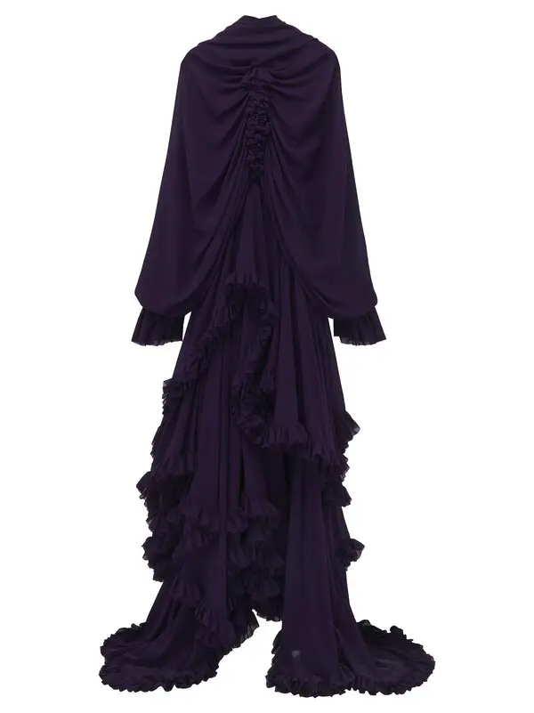 Alexander McQueen Draped Evening Dress - Violet