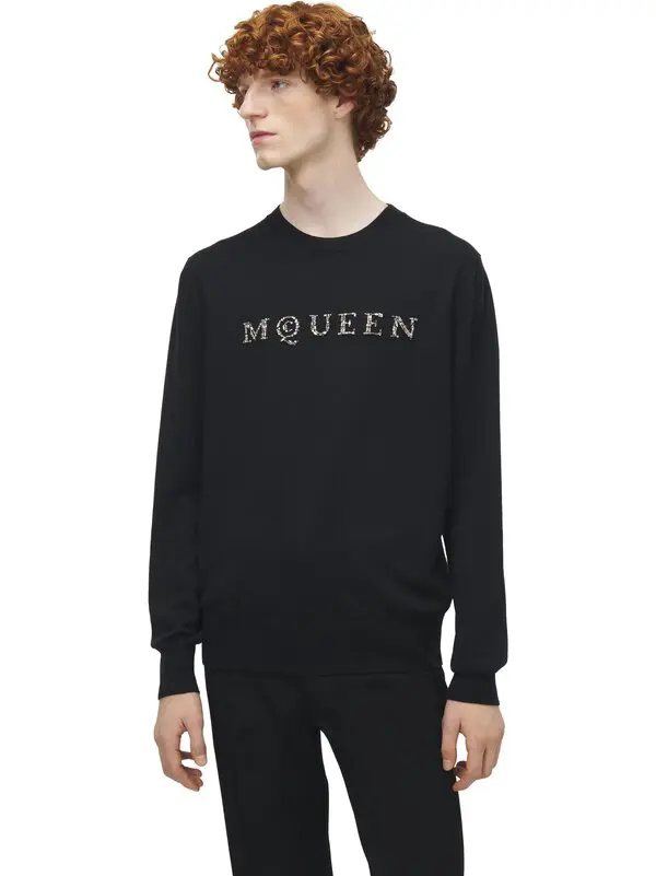 Alexander McQueen Mirror Logo Jumper - Black