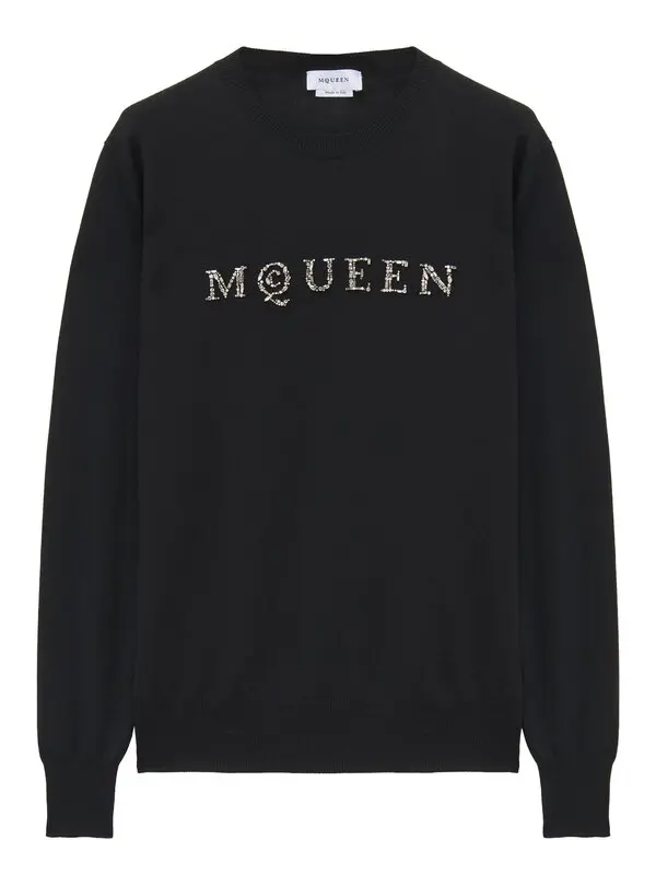 Alexander McQueen Mirror Logo Jumper - Black