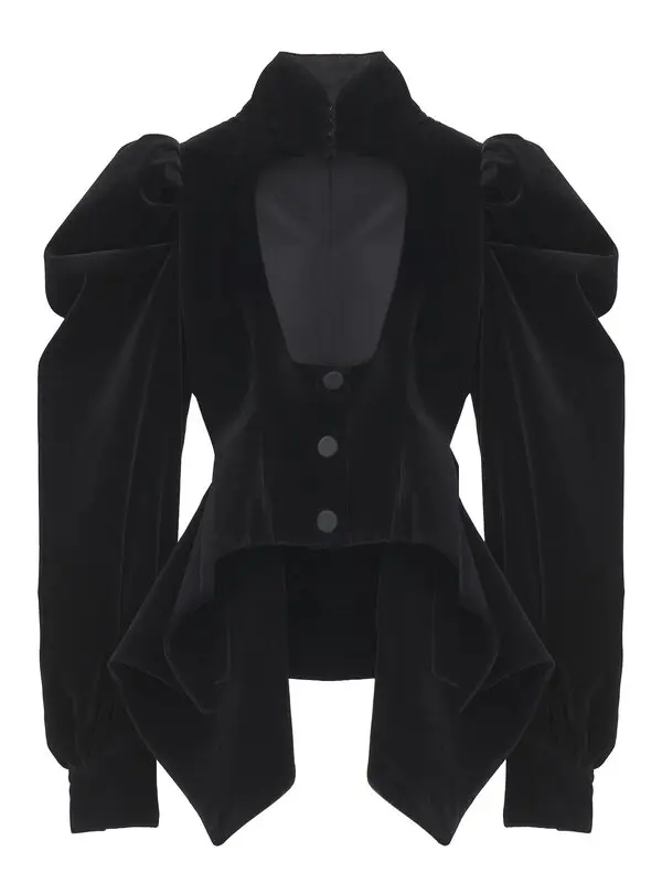 Alexander McQueen Velvet Panel Jacket - Black
