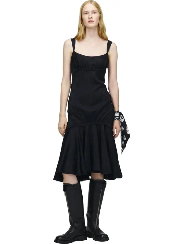 Alexander McQueen Skull Jacquard Midi Dress - Black